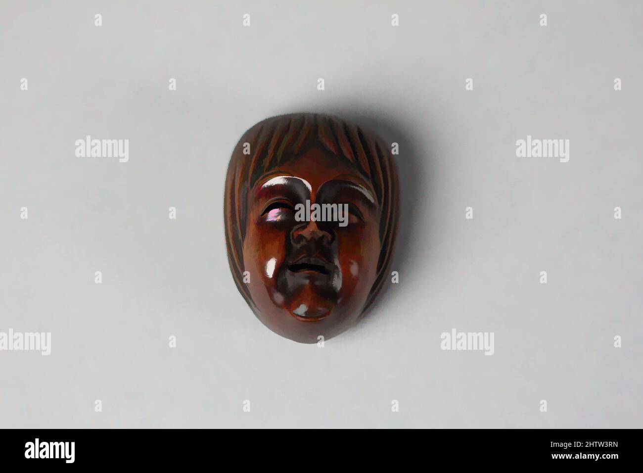 Art inspired by Netsuke of Noh Mask; Shōjō, 19th century, Japan, Wood ...