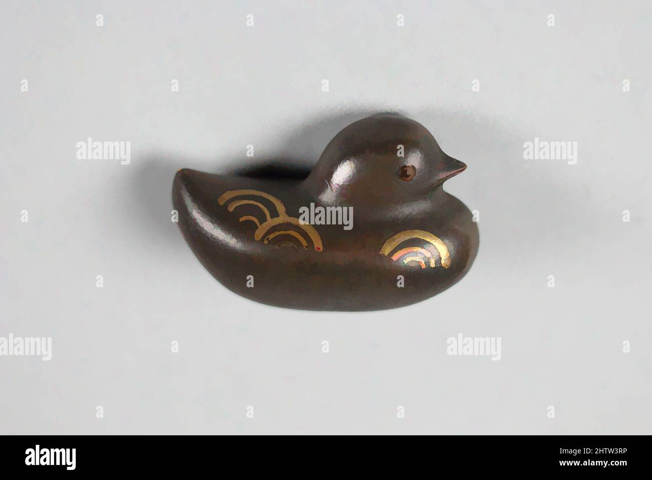 Art inspired by Netsuke of Bird, 19th century, Japan, Lacquer with gold ...