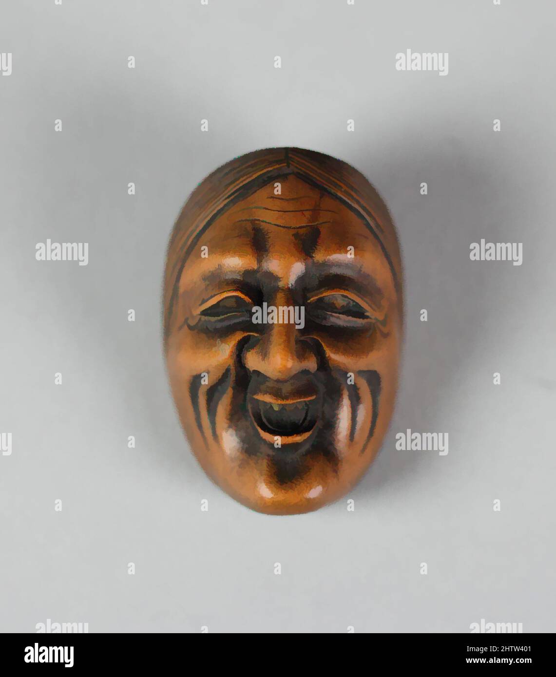 Art inspired by Netsuke of Noh Mask; Uba, 18th century, Japan, Wood, H ...