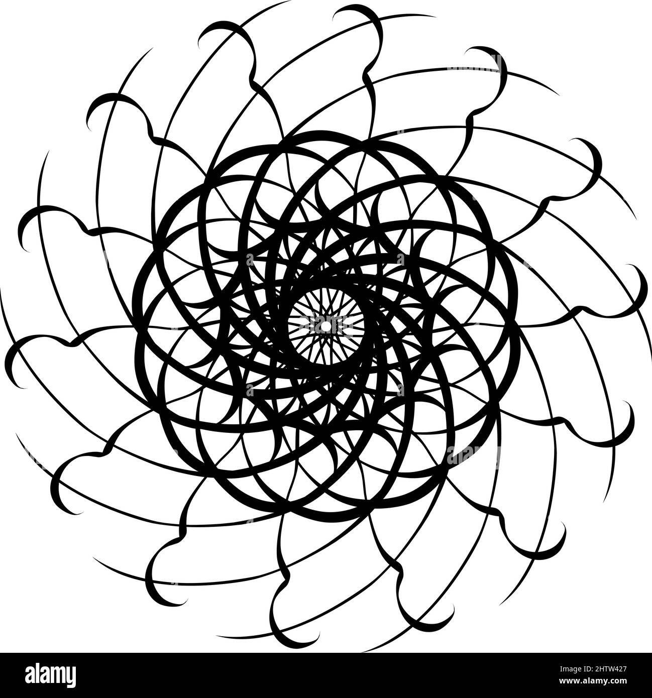 Distorted Sketch radiating abstract shape Vector Illustration Stock ...
