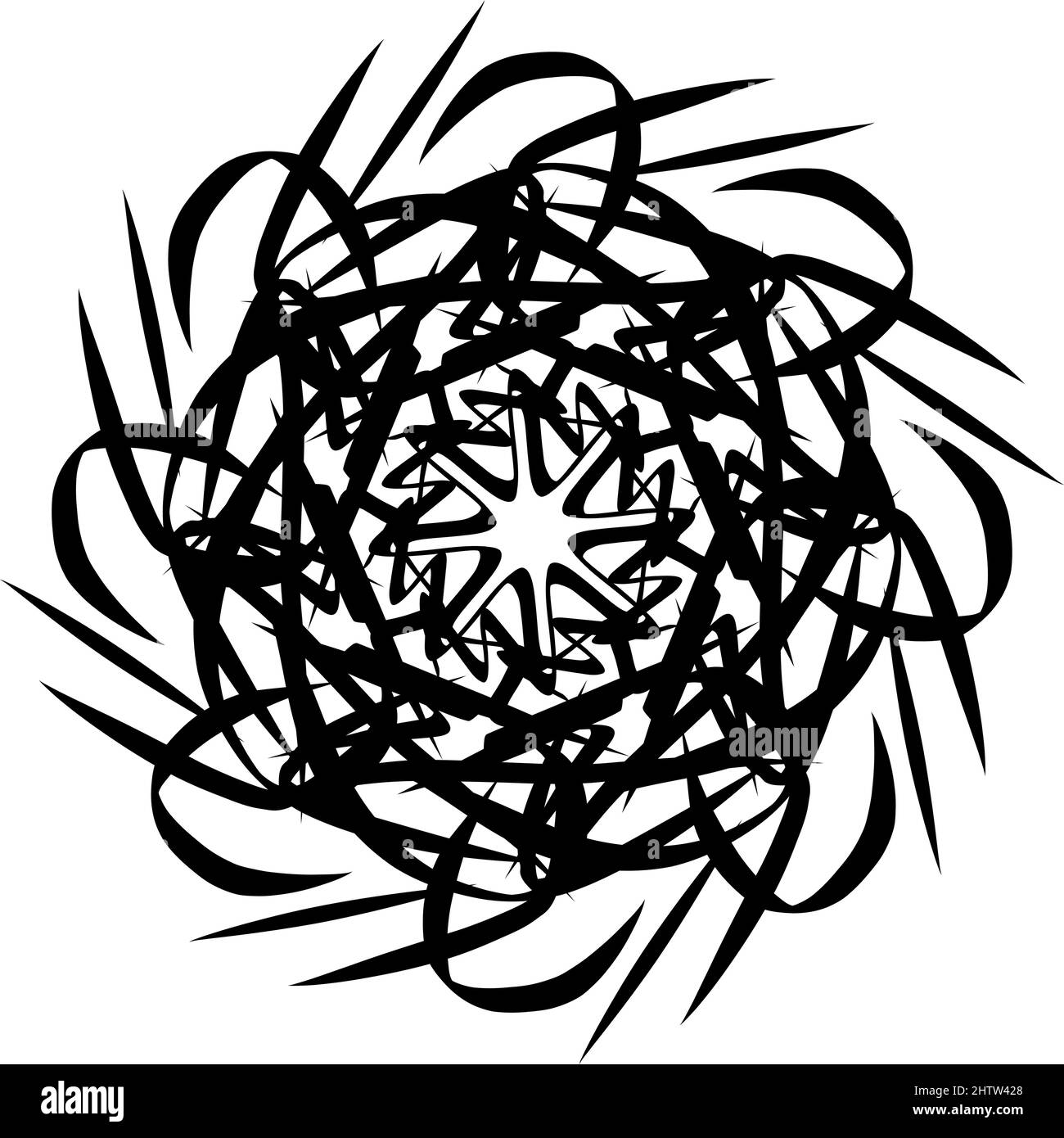 Distorted Sketch radiating abstract shape Vector Illustration Stock ...
