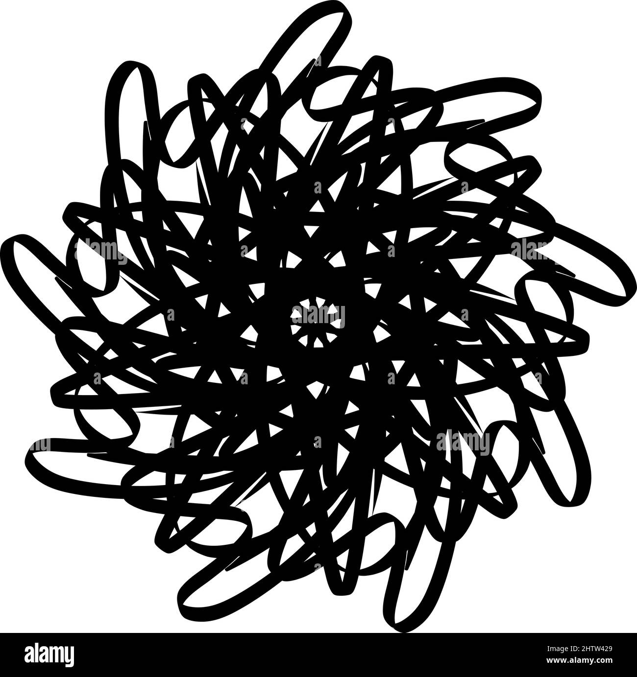 Distorted Sketch radiating abstract shape Vector Illustration Stock ...