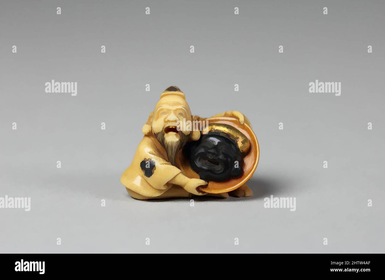 Art inspired by Netsuke of Daikoku with Hotei, 19th century, Japan ...