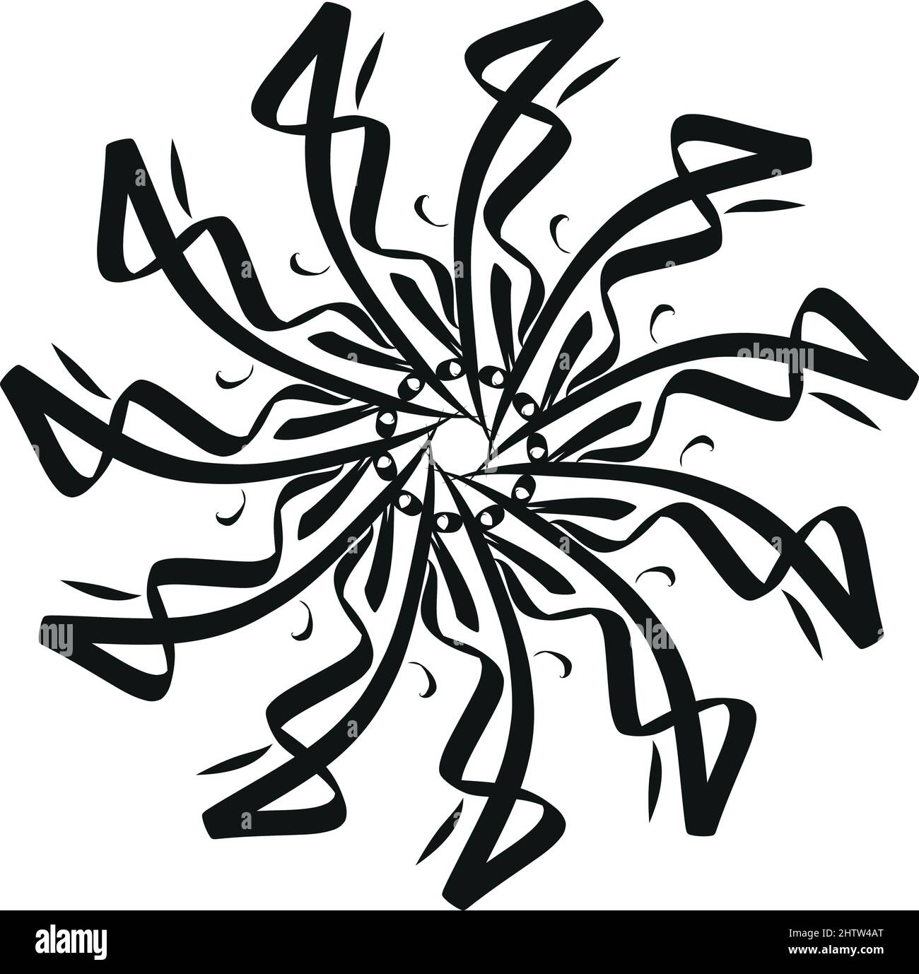Distorted Sketch radiating abstract shape Vector Illustration Stock ...