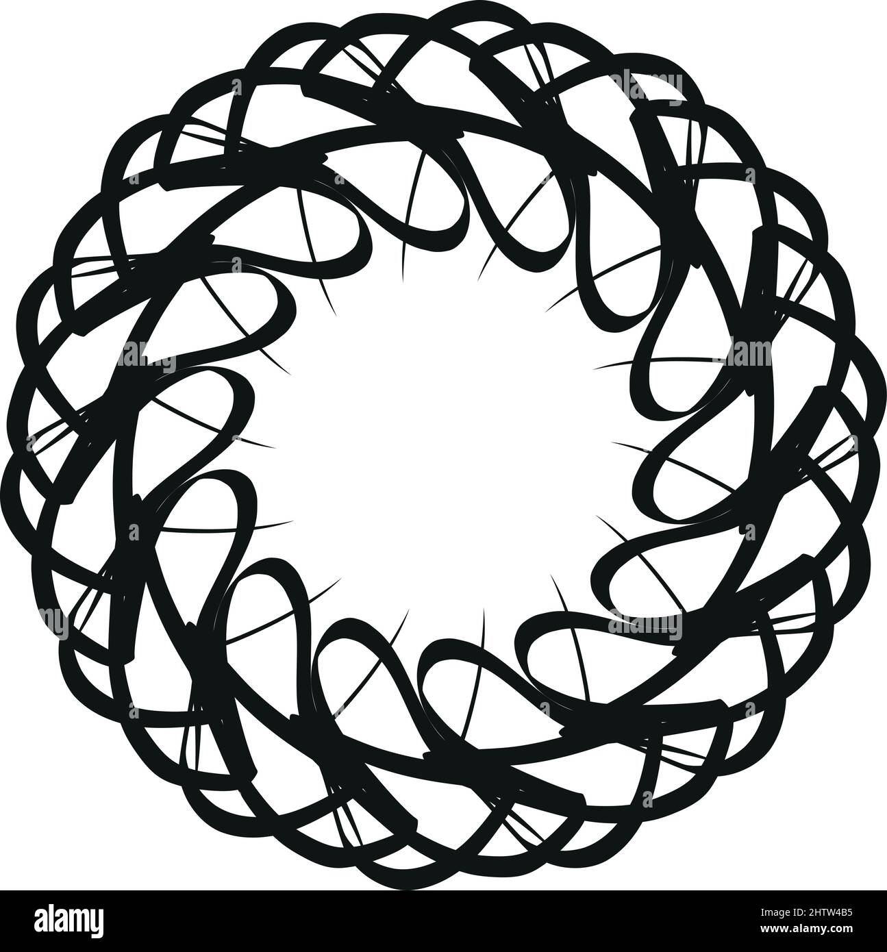 Distorted Sketch radiating abstract shape Vector Illustration Stock ...