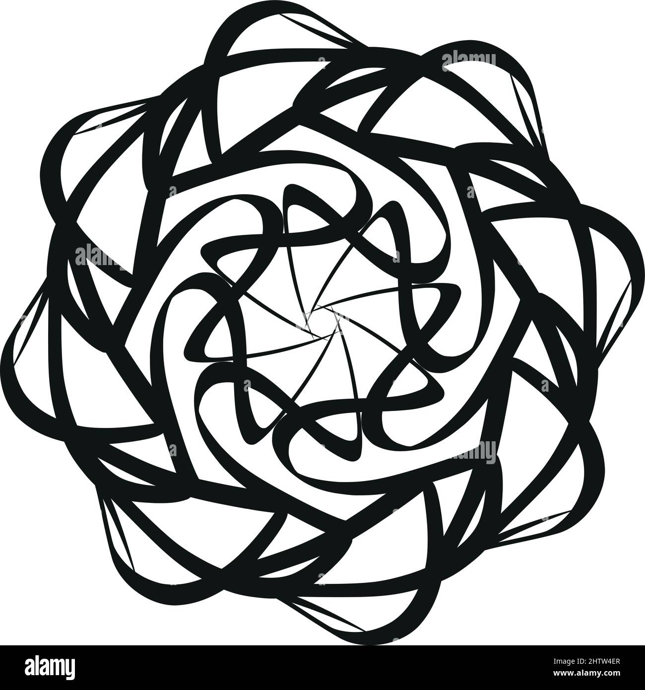 Distorted Sketch radiating abstract shape Vector Illustration Stock ...