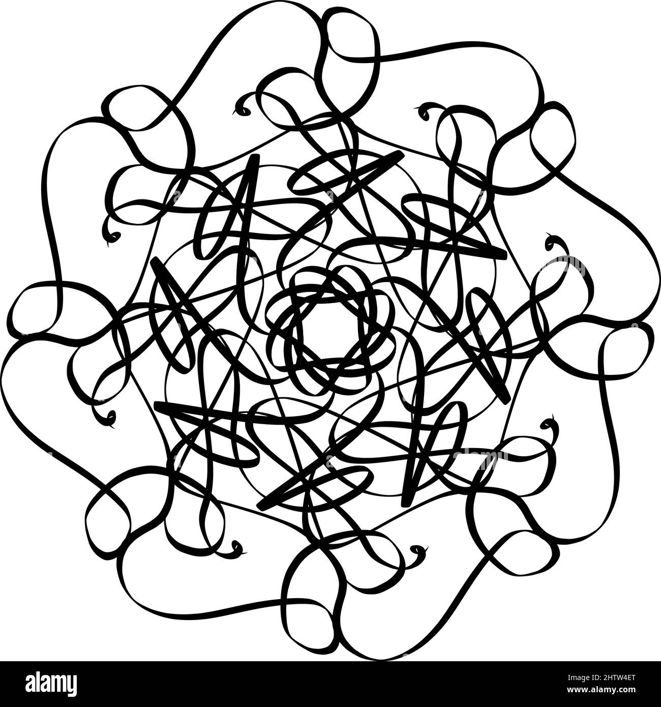 Distorted Sketch radiating abstract shape Vector Illustration Stock ...