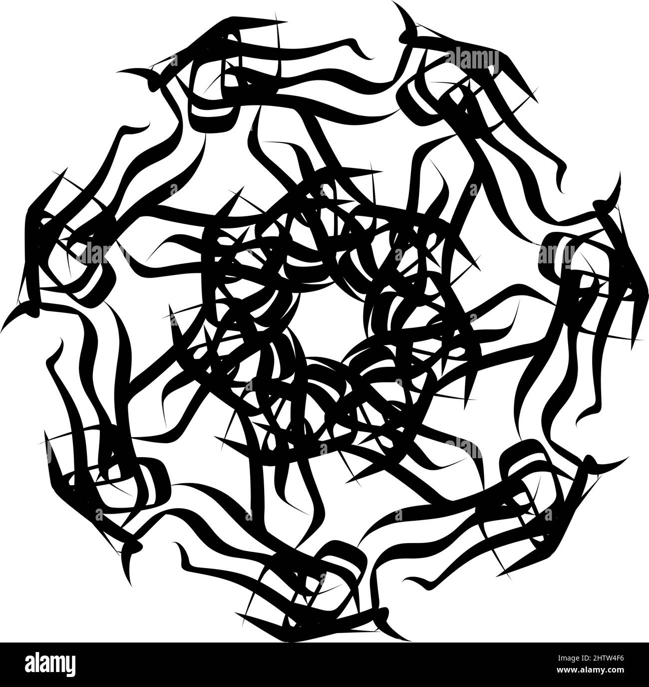 Distorted Sketch radiating abstract shape Vector Illustration Stock ...