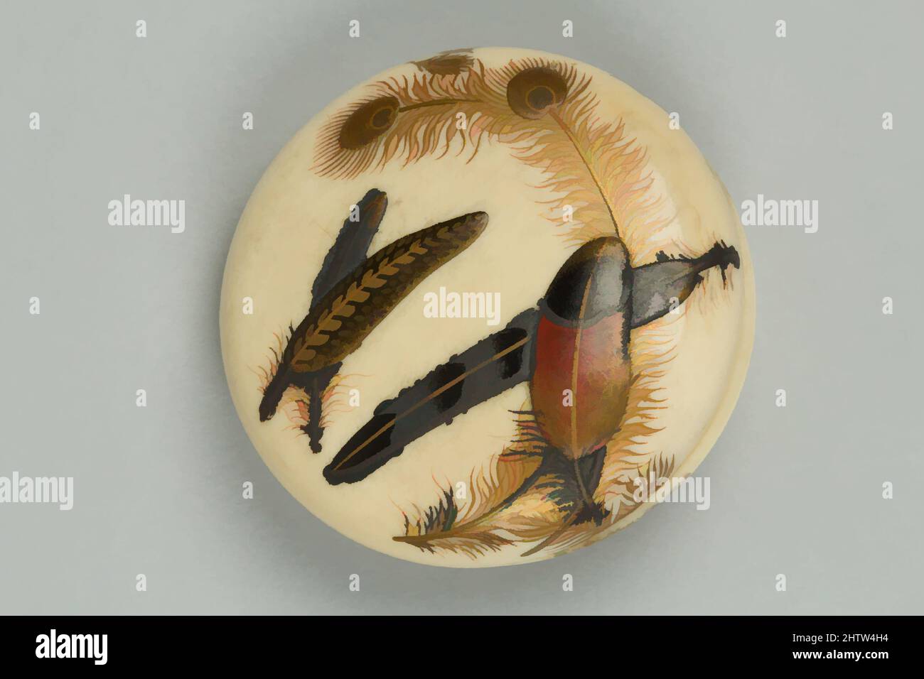 Art inspired by Netsuke, 19th century, Japan, Ivory ornamented with ...