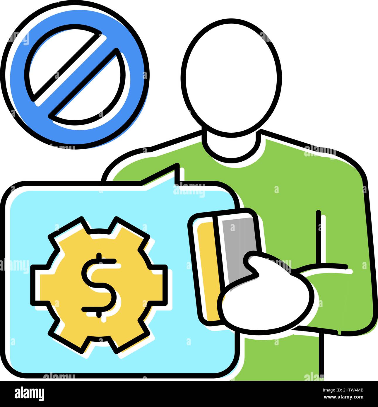 underbanked account color icon vector illustration Stock Vector Image ...