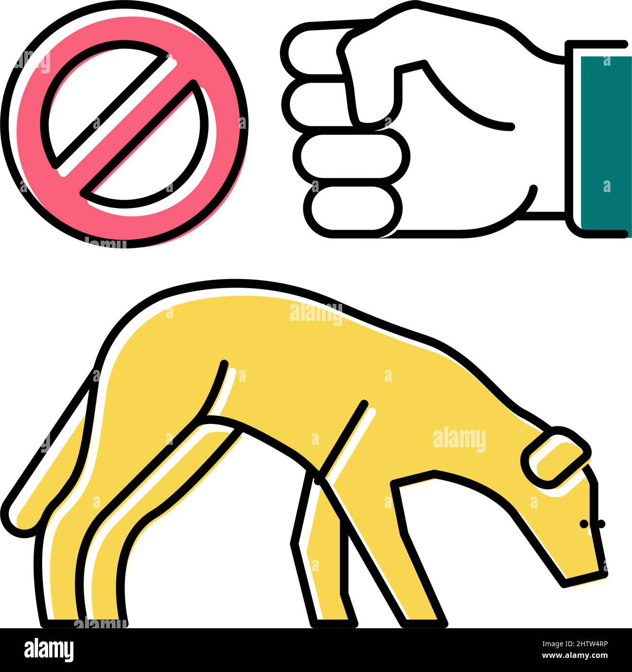 stop beat dogs color icon vector illustration Stock Vector Image & Art ...