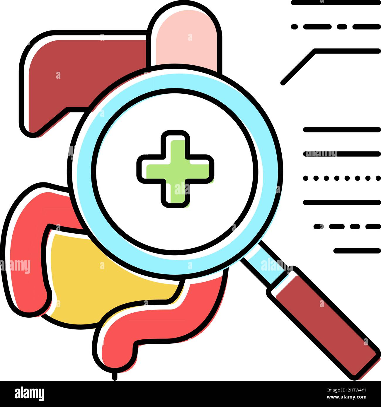 examining digestion system color icon vector illustration Stock Vector ...