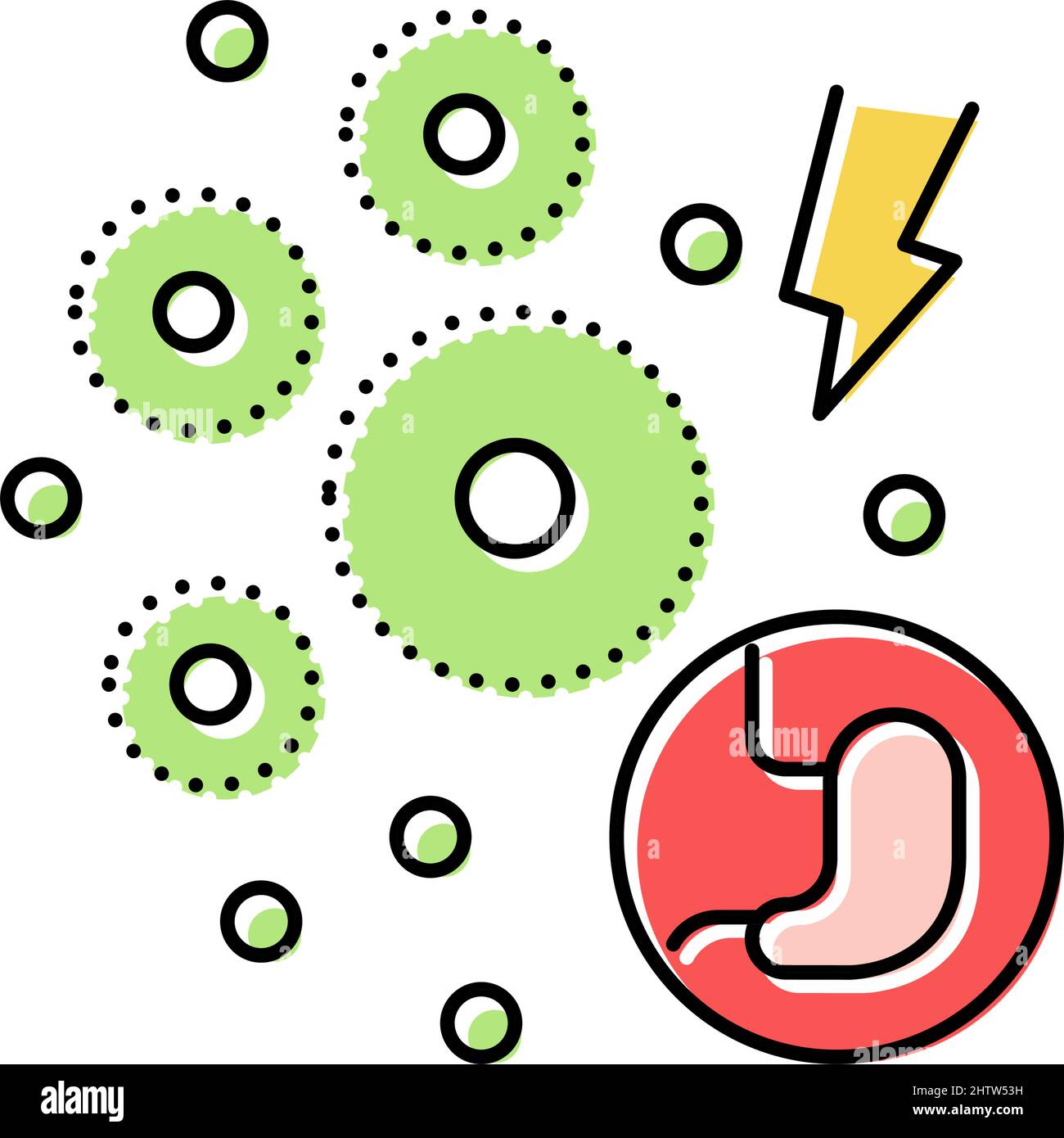 infection digestion system color icon vector illustration Stock Vector ...
