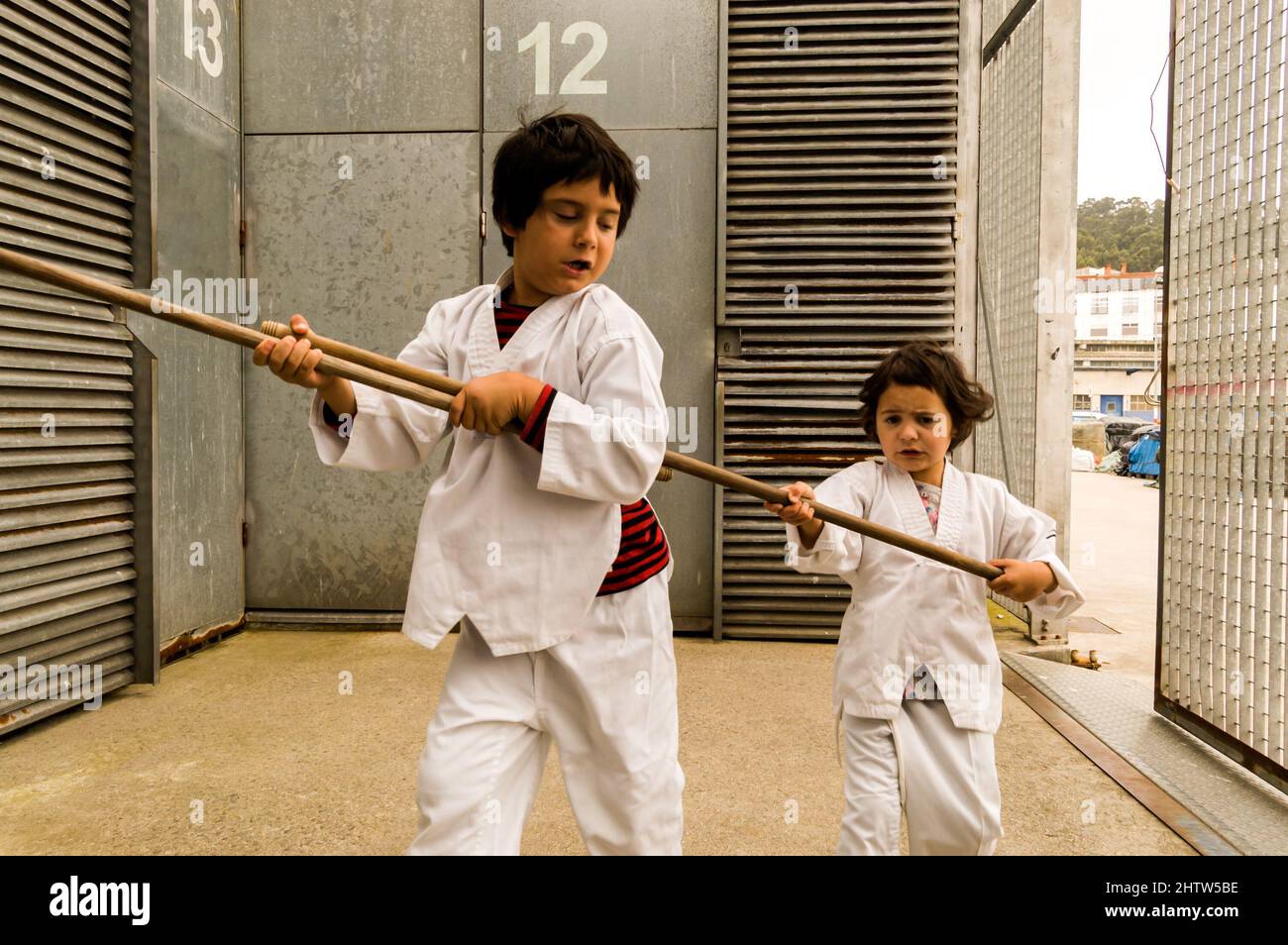 Smiling karate boy in white hi-res stock photography and images - Alamy