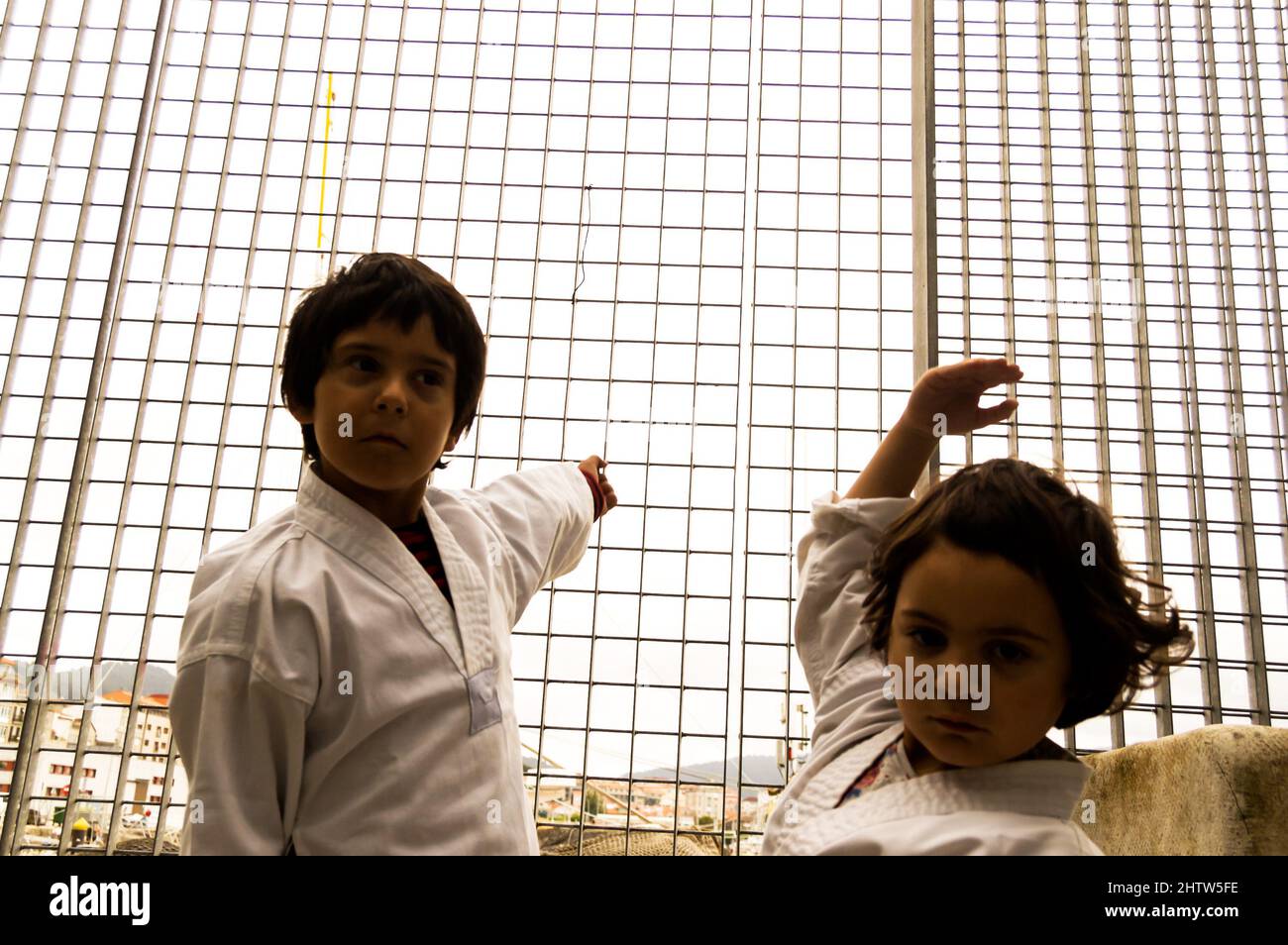Smiling karate boy in white hi-res stock photography and images - Alamy