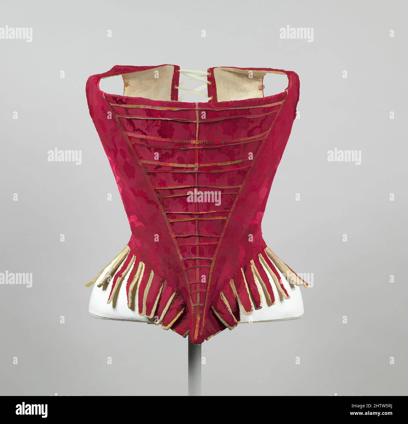 Art inspired by Bodice, 1775–89, European, silk, leather, iron, baleen ...