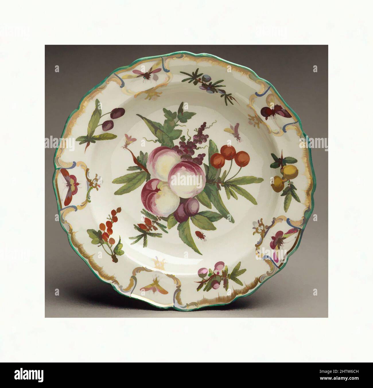 Art inspired by Plate (one of a pair), ca. 1780, British, Worcester ...