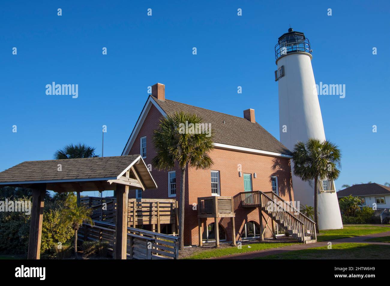St. George Island Lighthouse on St. George Island, Florida Stock Photo ...