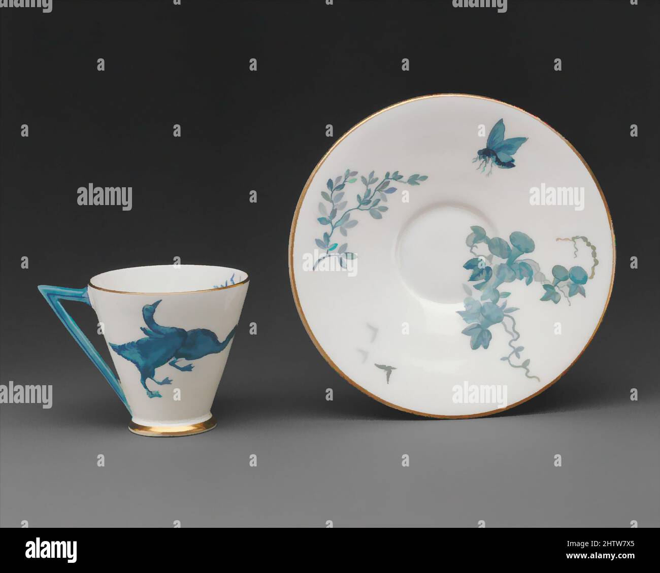 Art inspired by Cup and saucer, 1876, British, Stoke-on-Trent ...