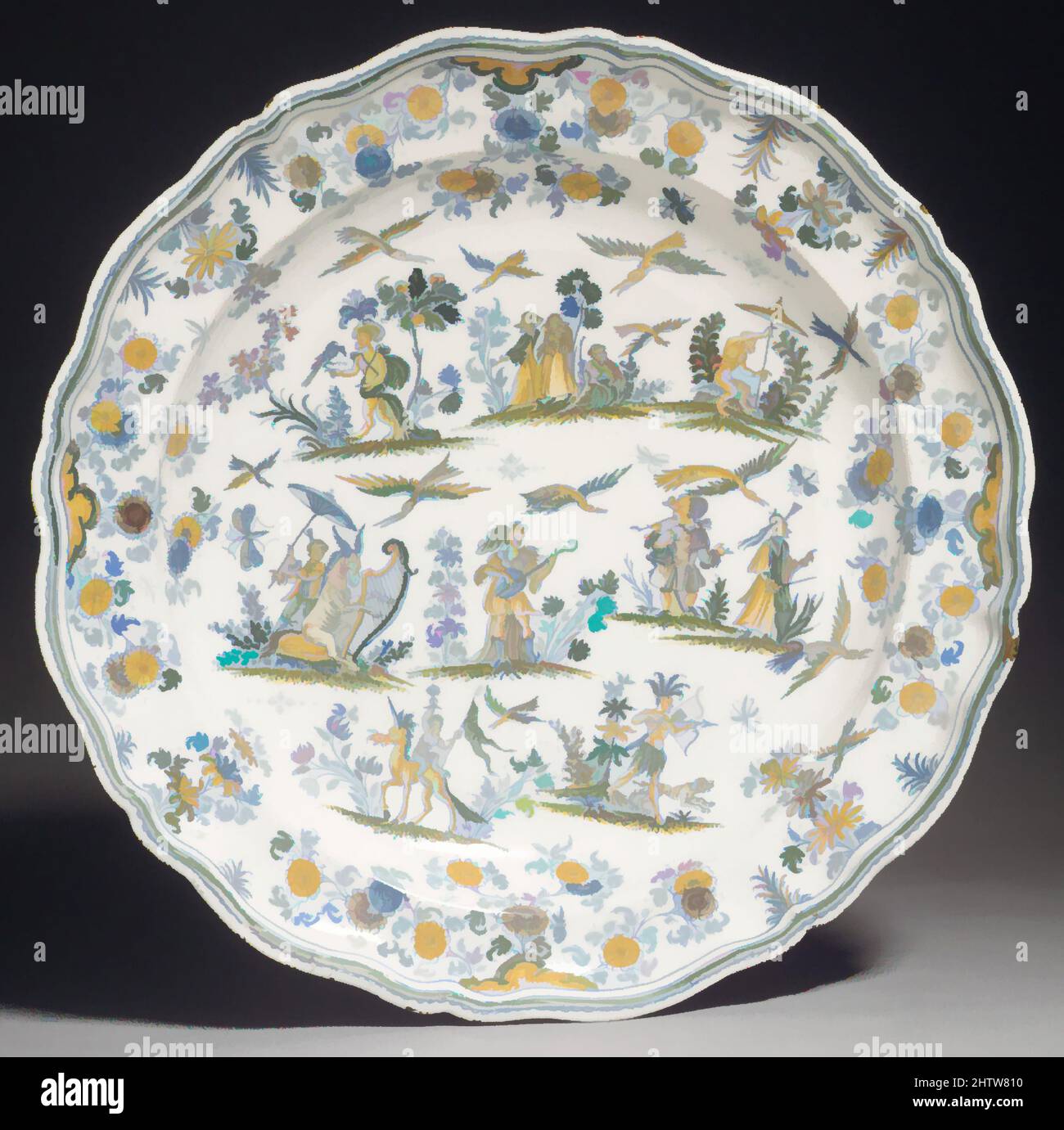 Art inspired by Dish, 18th century, French, Moustiers, Faience (tin ...