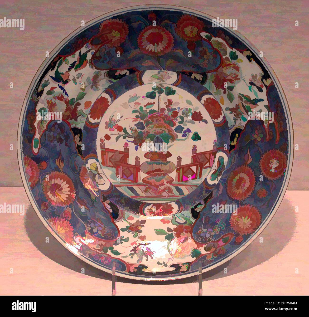 Art inspired by Dish with a vase of flowers, 1725–30, Chinese, for the ...