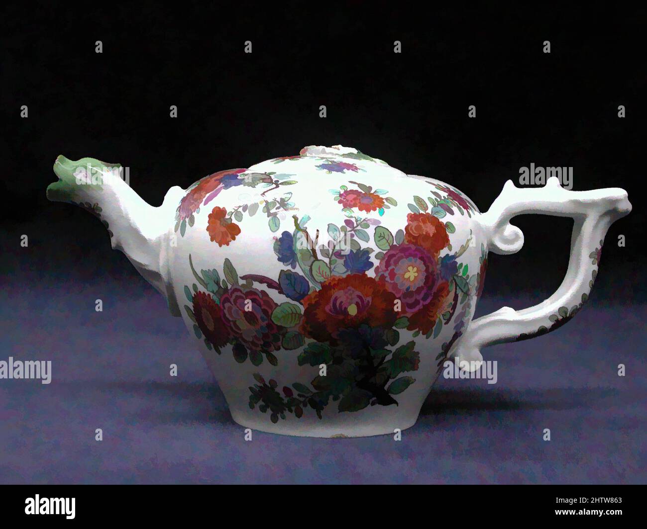 Art inspired by Teapot, ca. 1750–55, Austrian, Vienna, Hard-paste ...