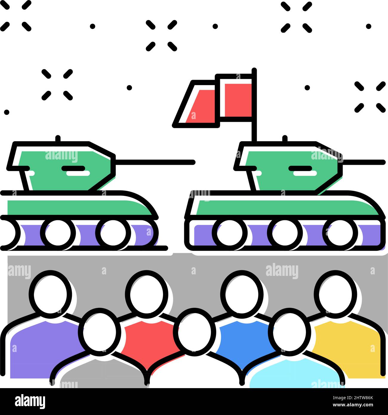 military parade color icon vector illustration Stock Vector Image & Art ...