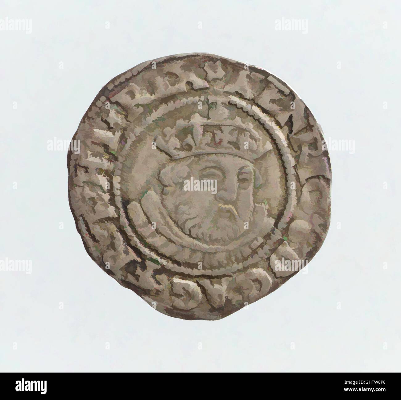 Art inspired by Half groat of Henry VIII (r. 1509–47), 1544–47, British ...