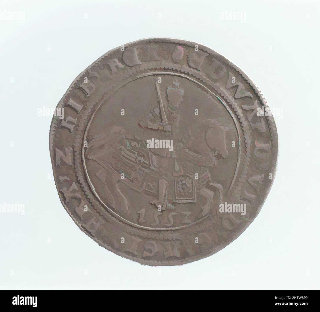 Art inspired by Half crown of Edward VI (r. 1547–53), 1552, British ...