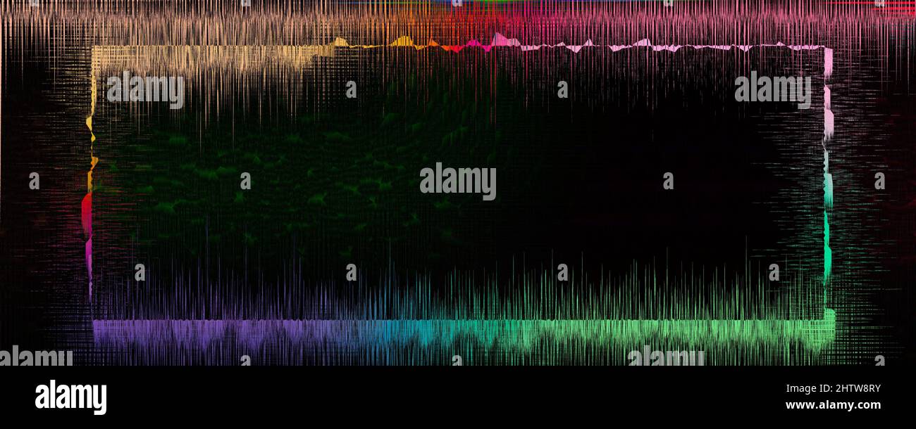 An abstract glitch art border background Stock Photo - Alamy