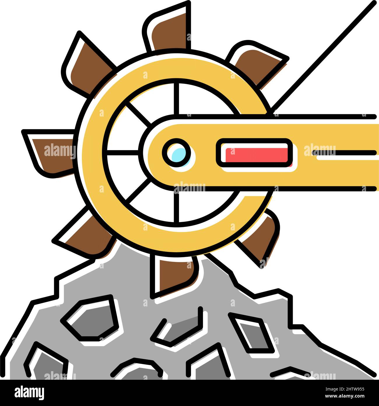 excavator mining machine color icon vector illustration Stock Vector ...