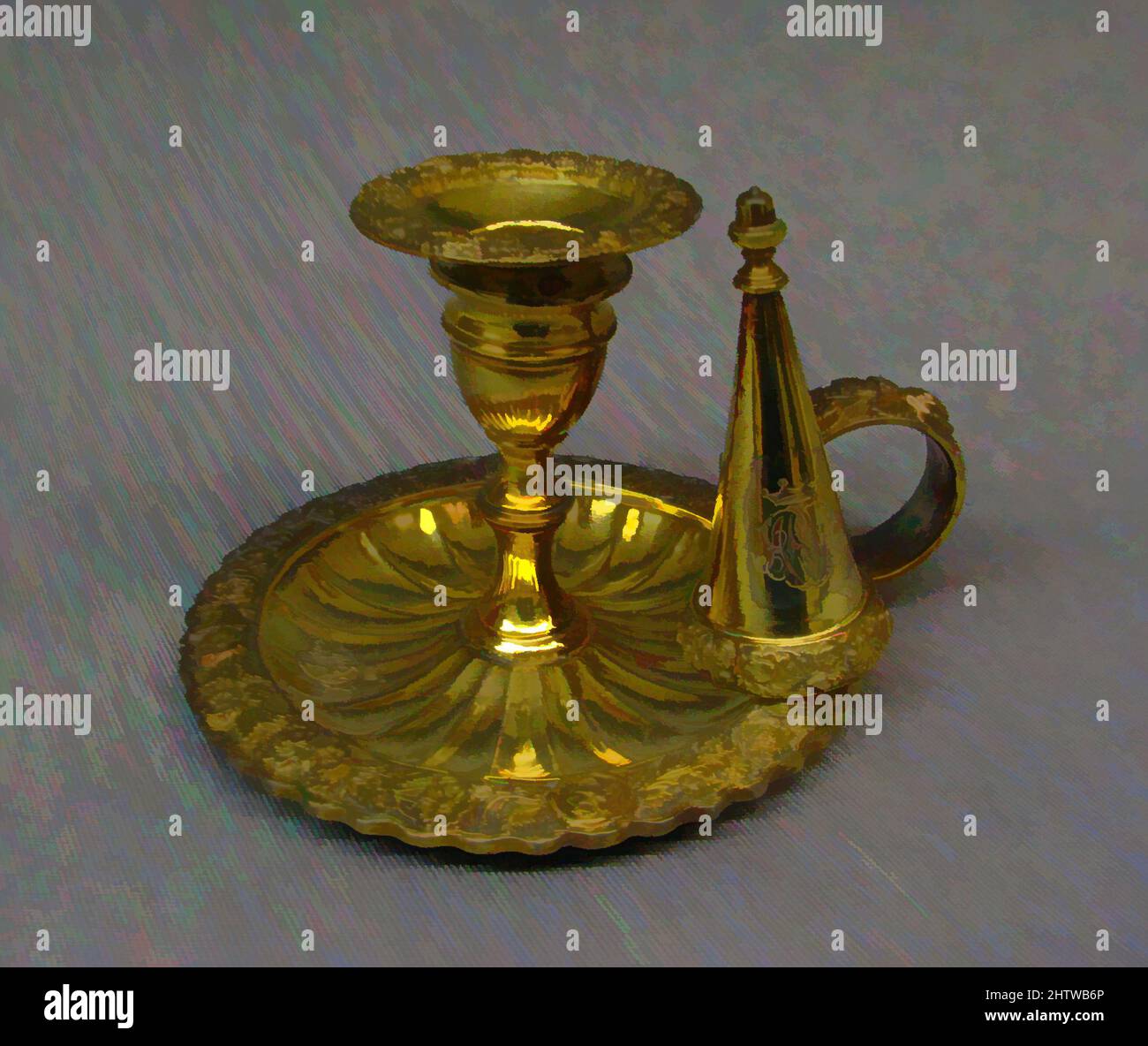 Art inspired by Chamber candlestick, 1824–25, British, London, Silver ...