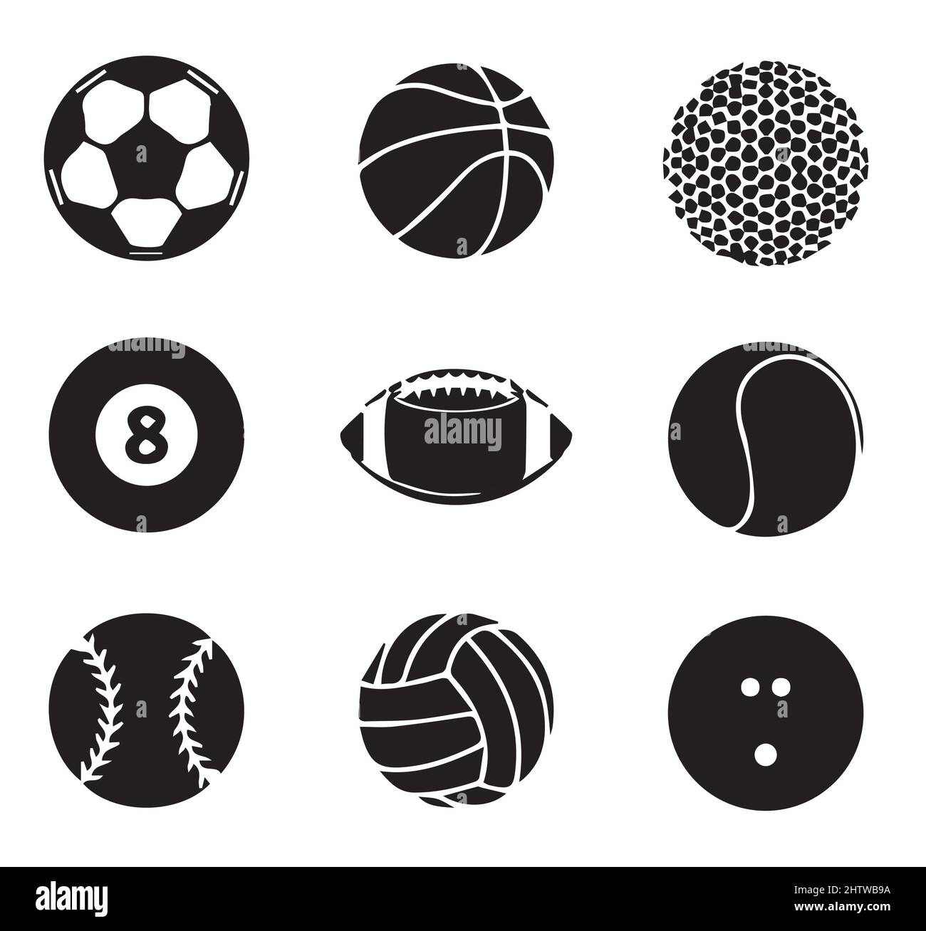 Different types balls illustration hi-res stock photography and images ...