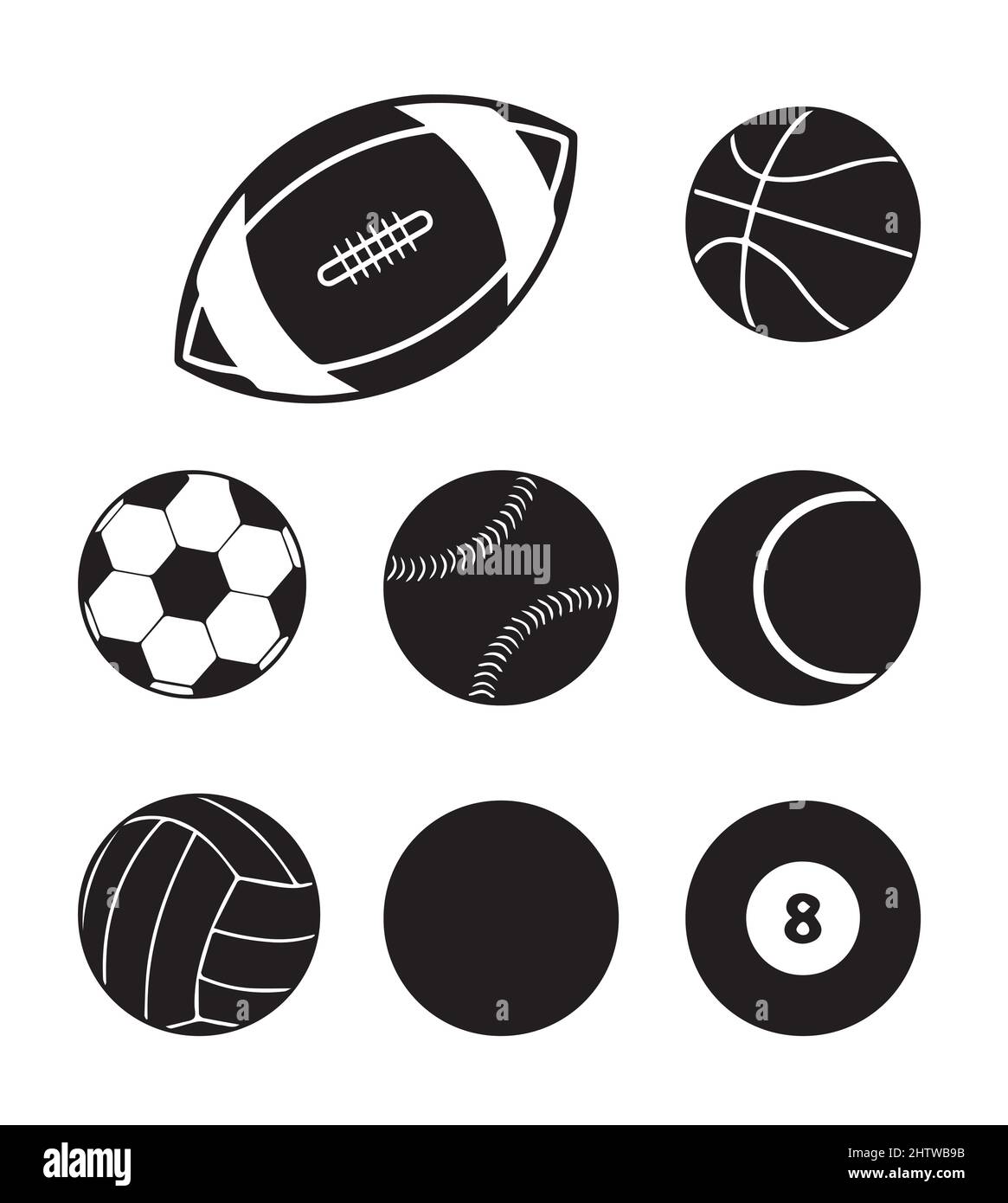 Different types balls illustration hi-res stock photography and images ...