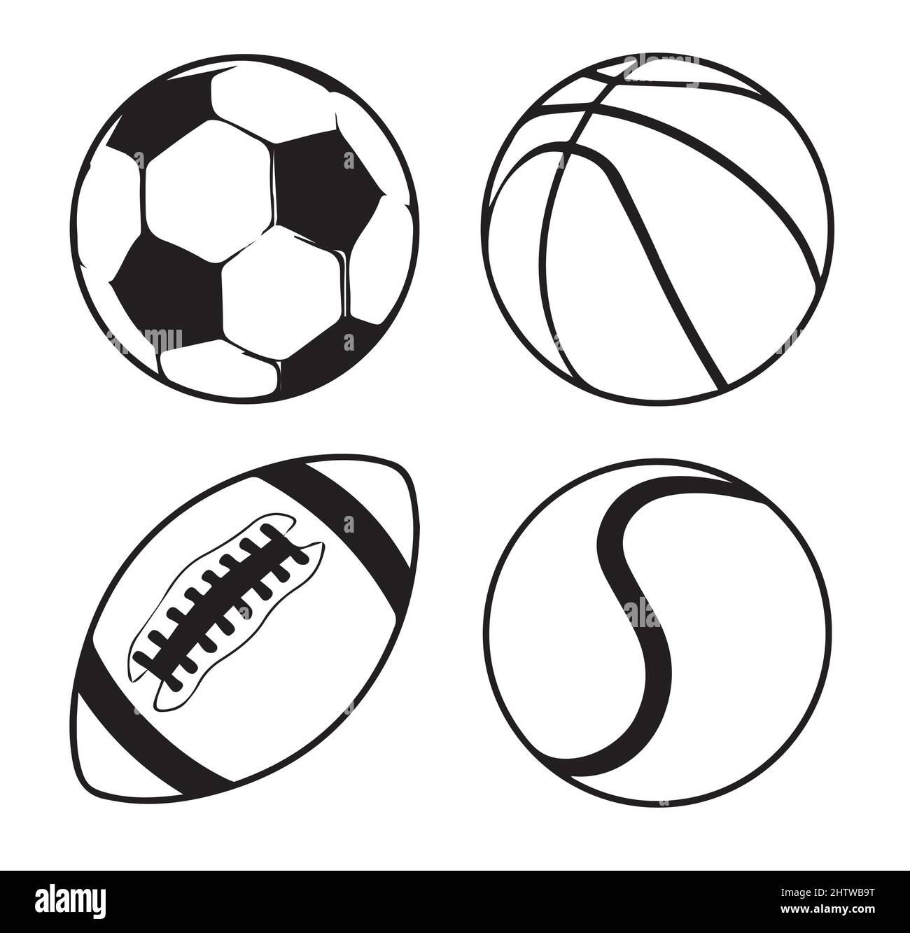 Different types balls illustration hi-res stock photography and images ...