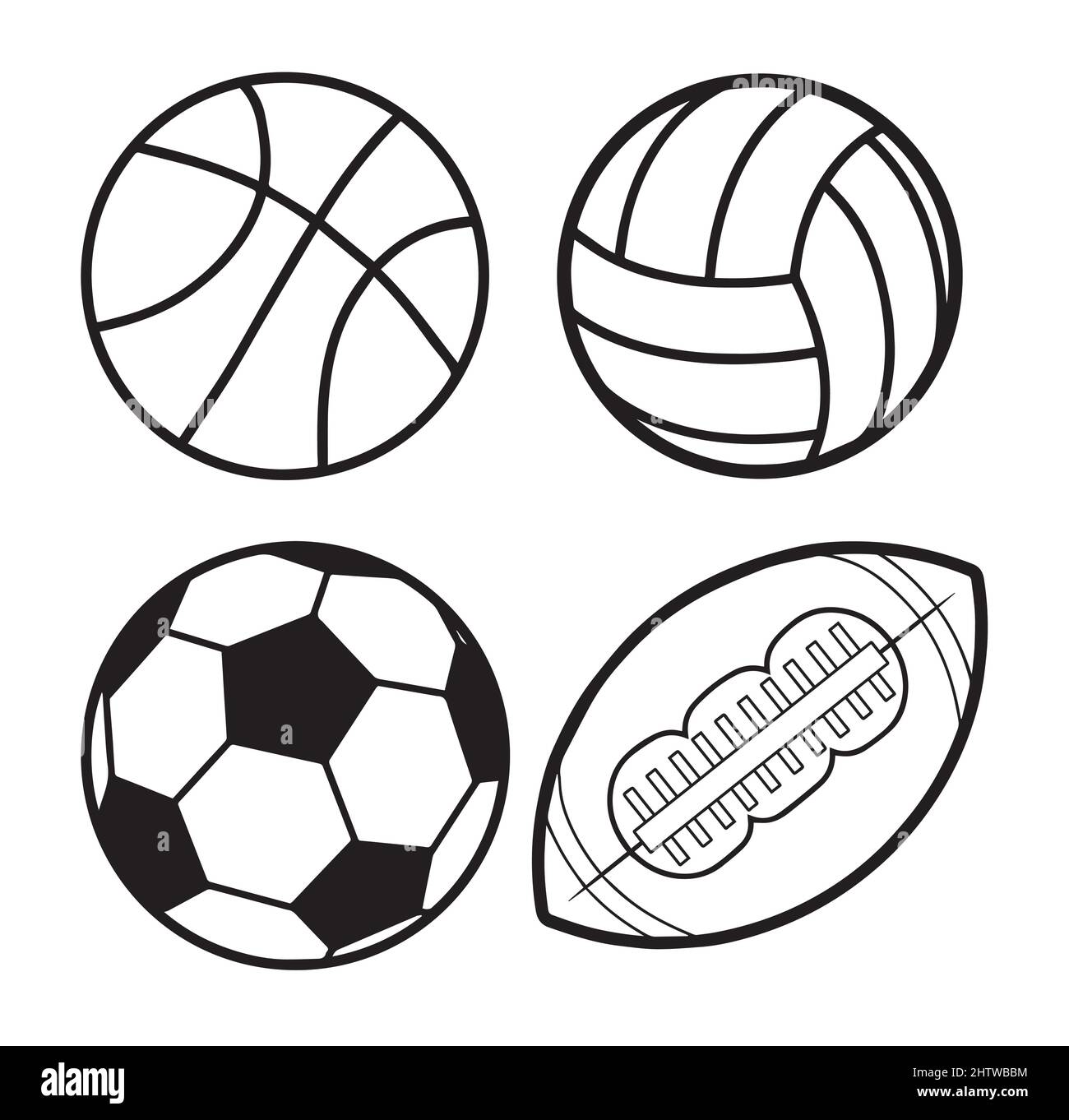 Different types balls illustration hi-res stock photography and images ...