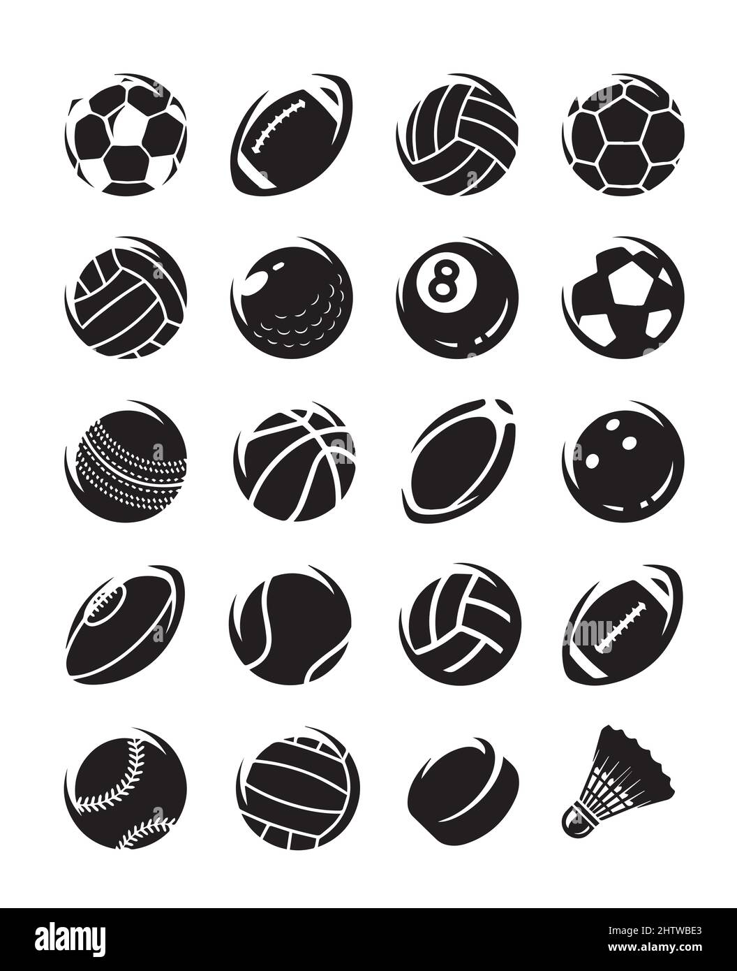 Different types balls illustration hi-res stock photography and images ...