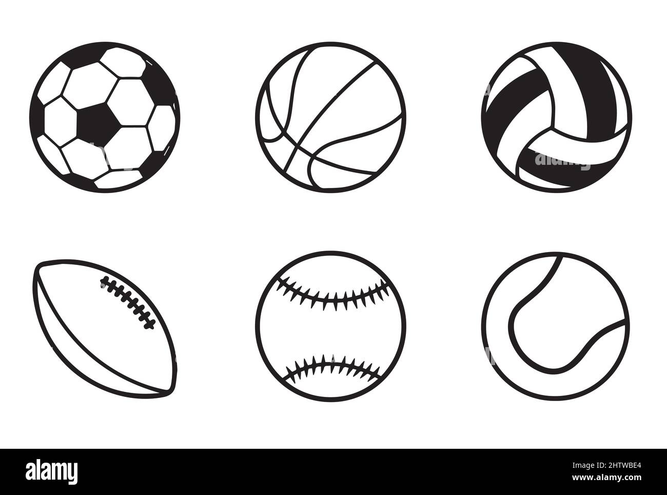 Different types balls illustration hi-res stock photography and images ...
