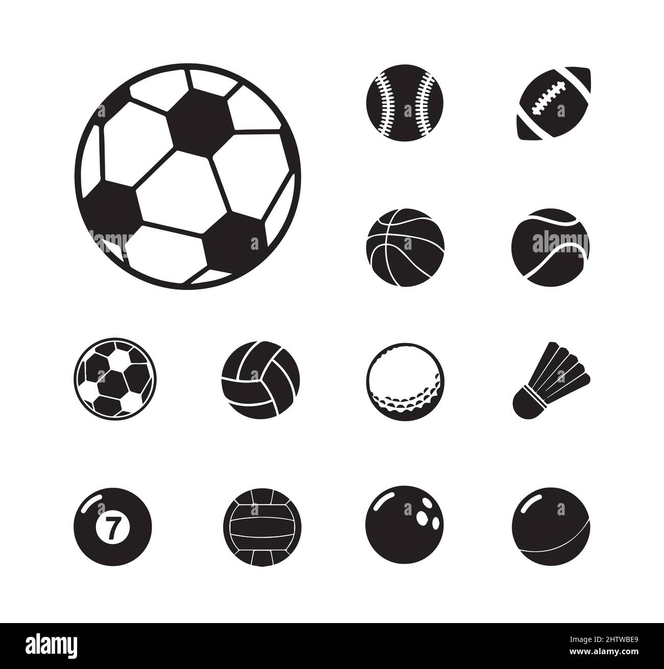 Different types balls illustration hi-res stock photography and images ...