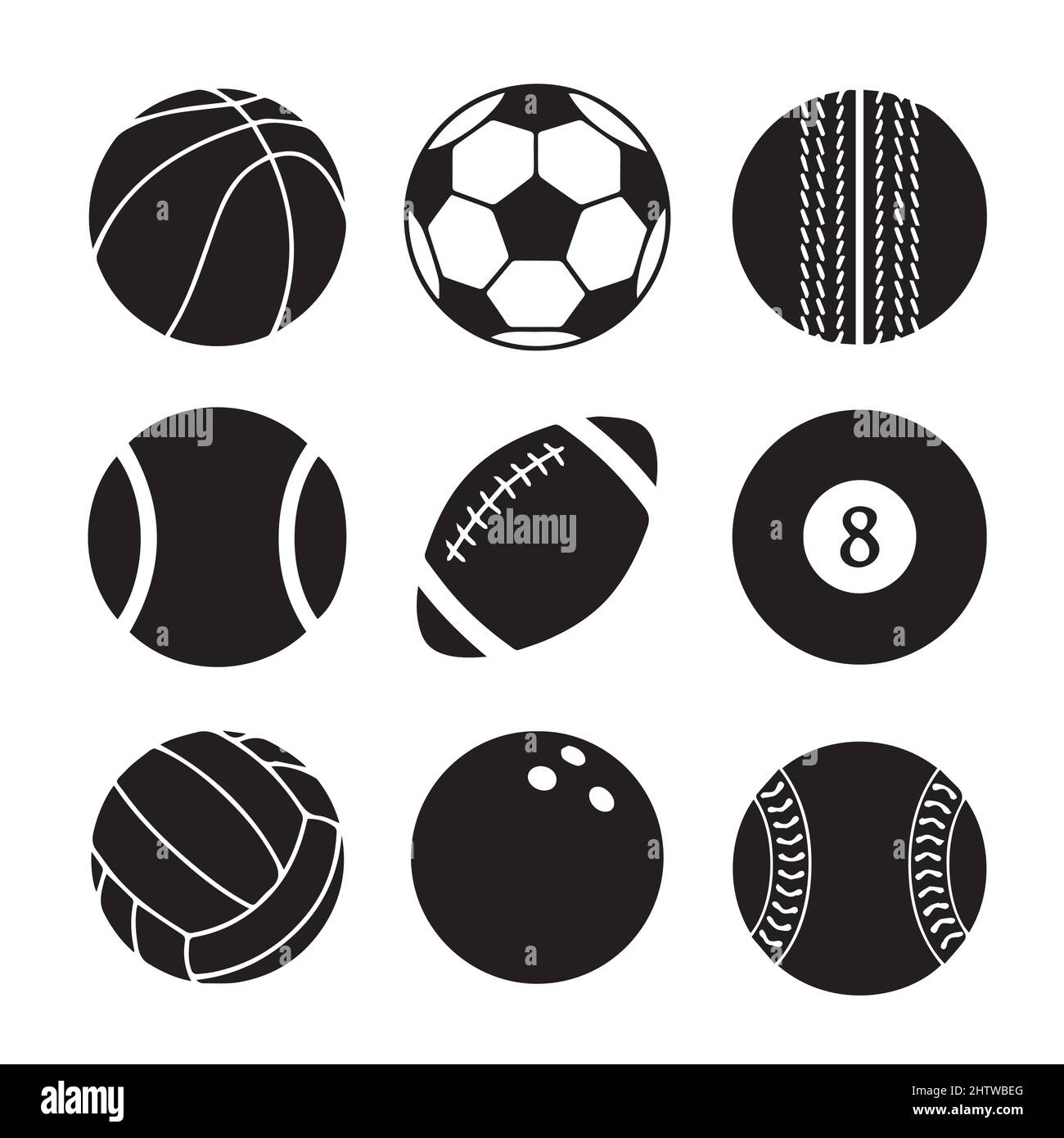 Different types balls illustration hi-res stock photography and images ...