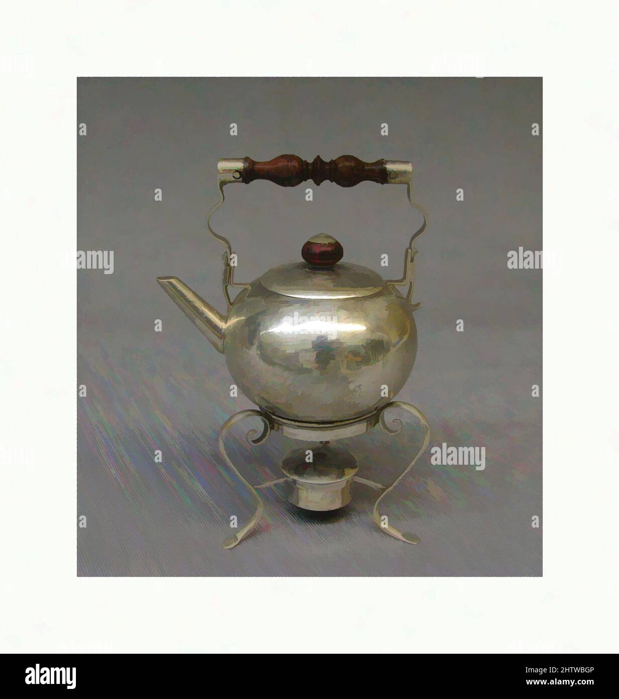 Art inspired by Miniature kettle with stand, 18th century, British ...