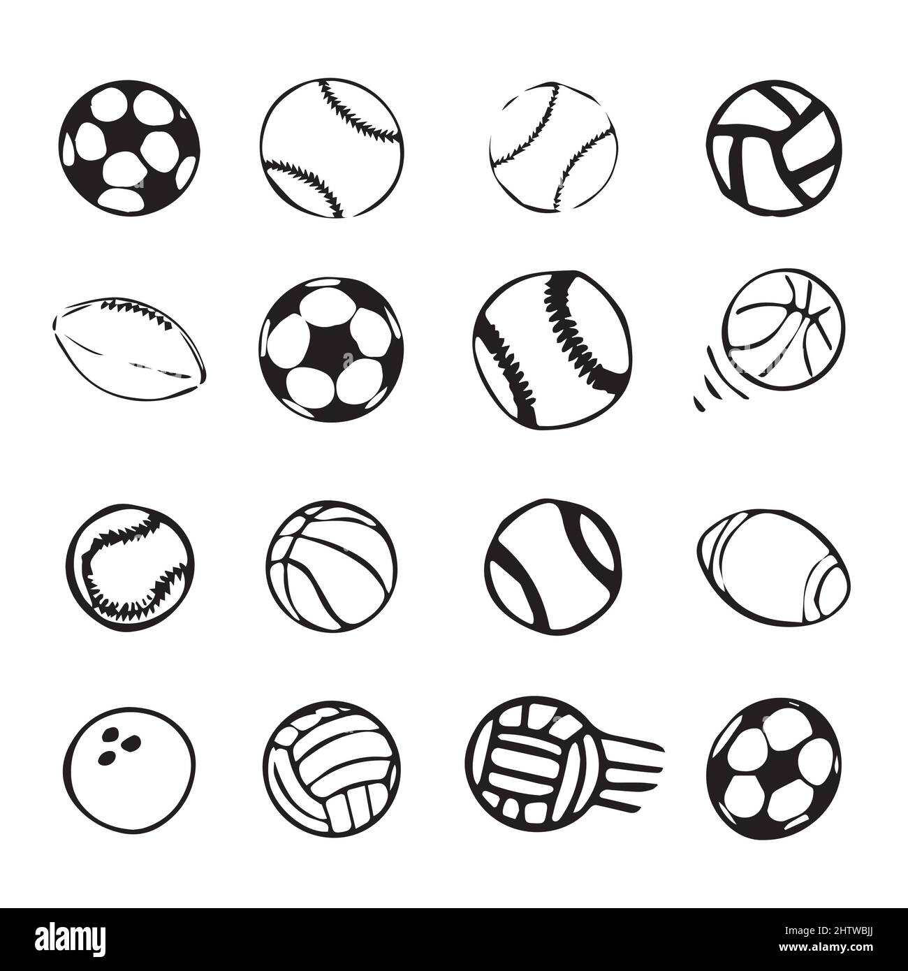 Different types balls illustration hi-res stock photography and images ...