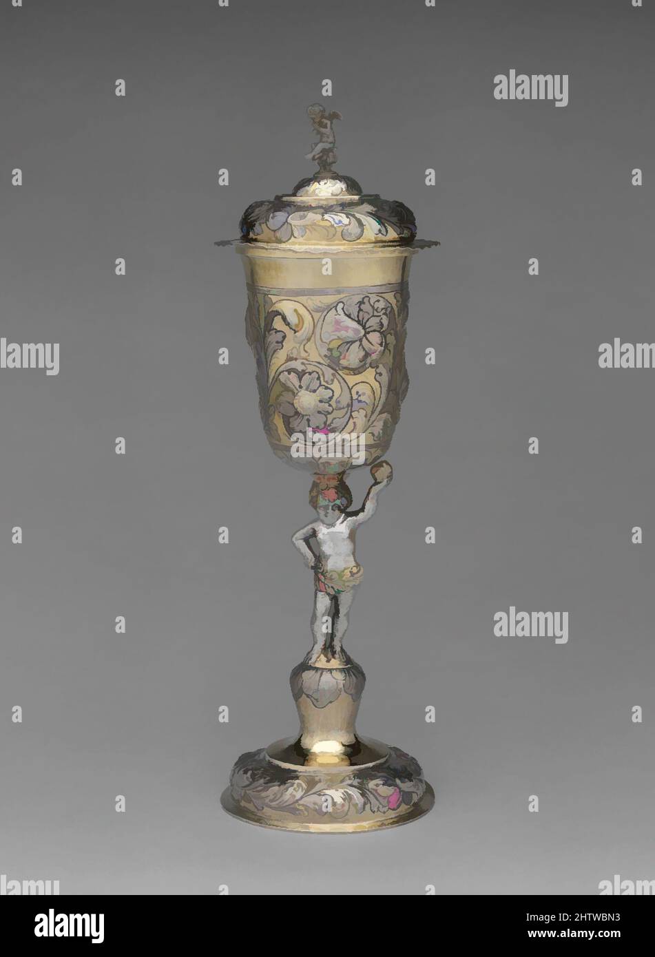 Art inspired by Standing cup with cover, ca. 1700, Hungarian, Brassó ...