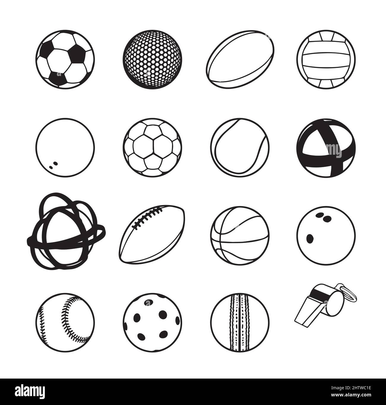 Different types balls illustration hi-res stock photography and images ...