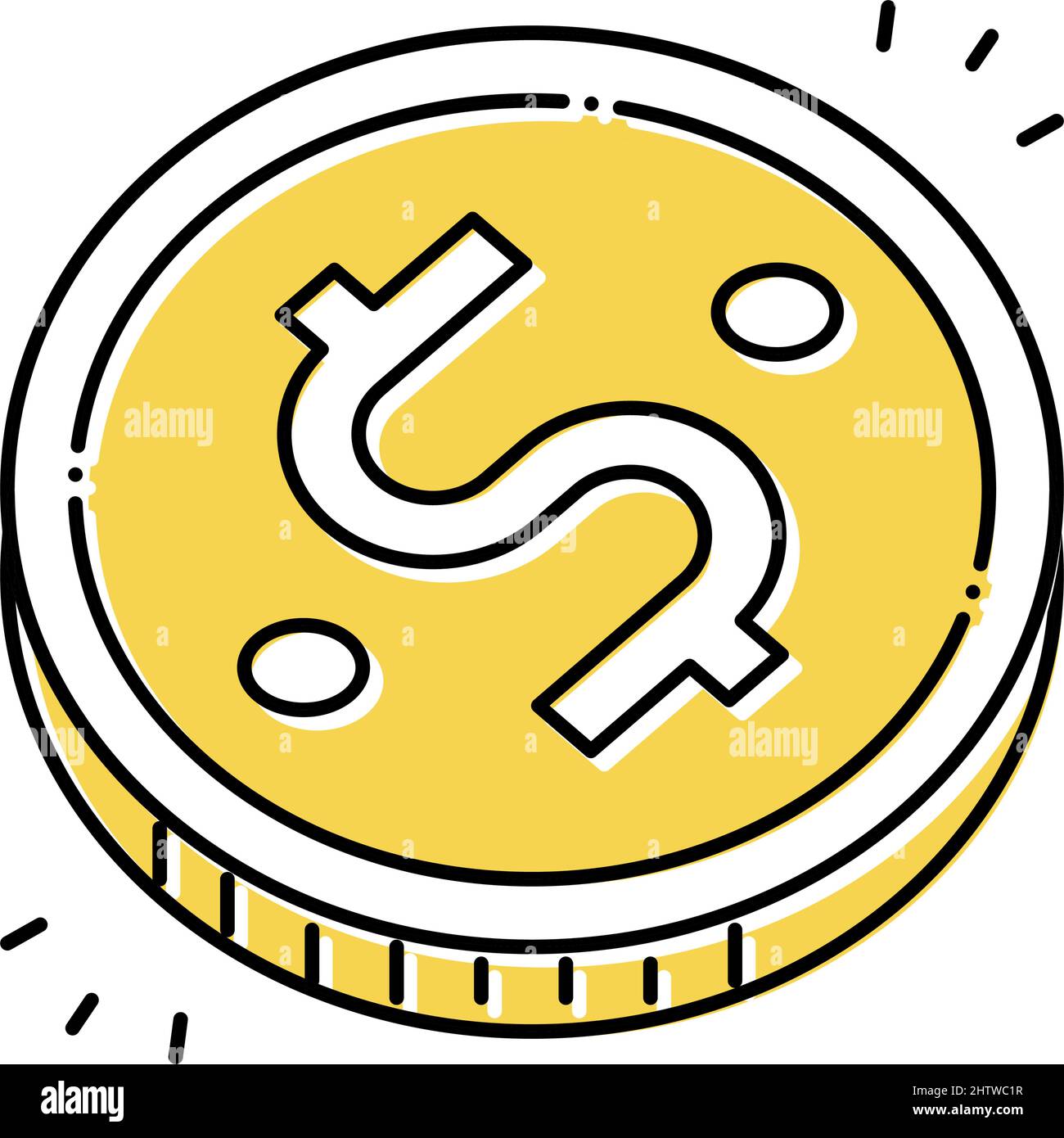 coin golden color icon vector illustration Stock Vector Image & Art - Alamy
