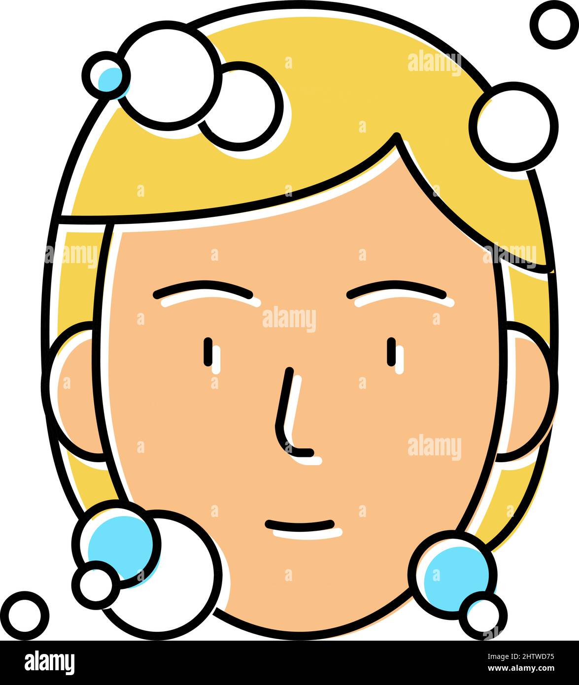 washing face color icon vector color illustration Stock Vector Image ...