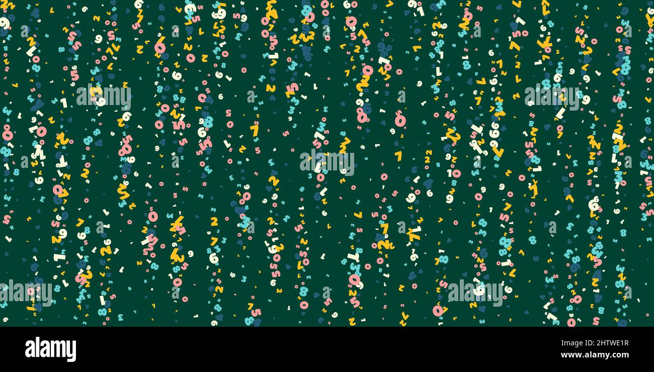 Falling light numbers. Math study concept with flying digits. Classic ...