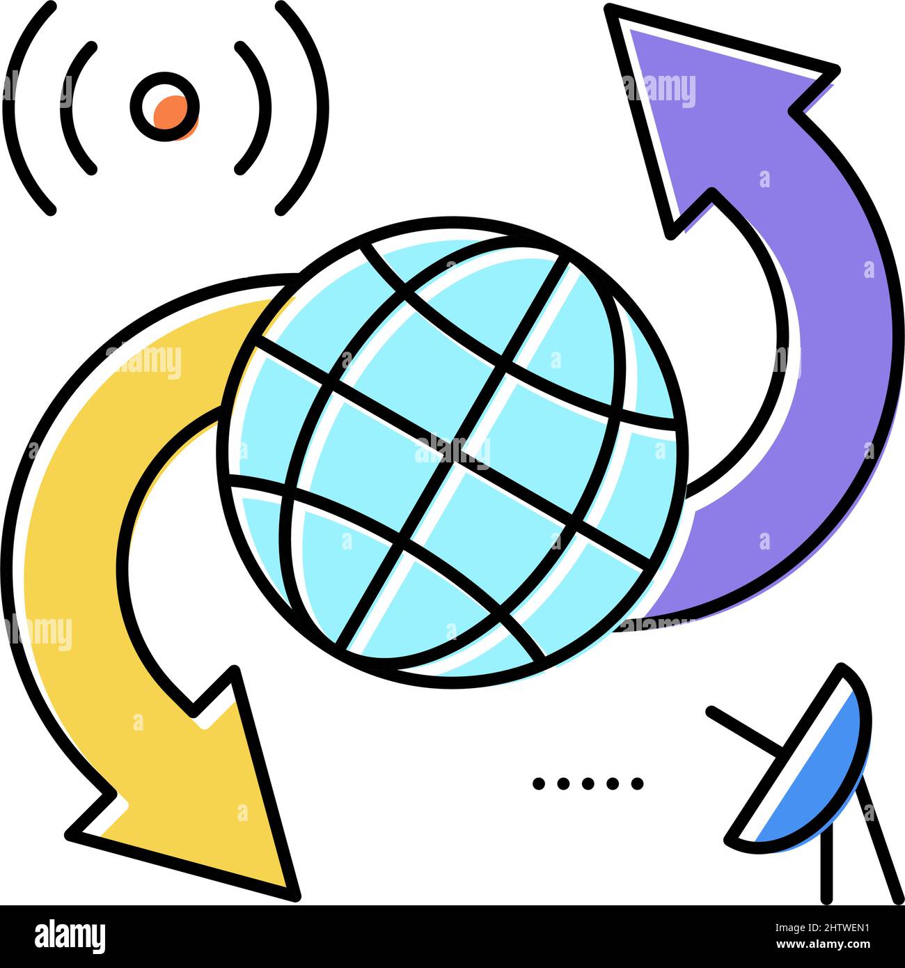 broadcast technology color icon vector illustration Stock Vector Image ...