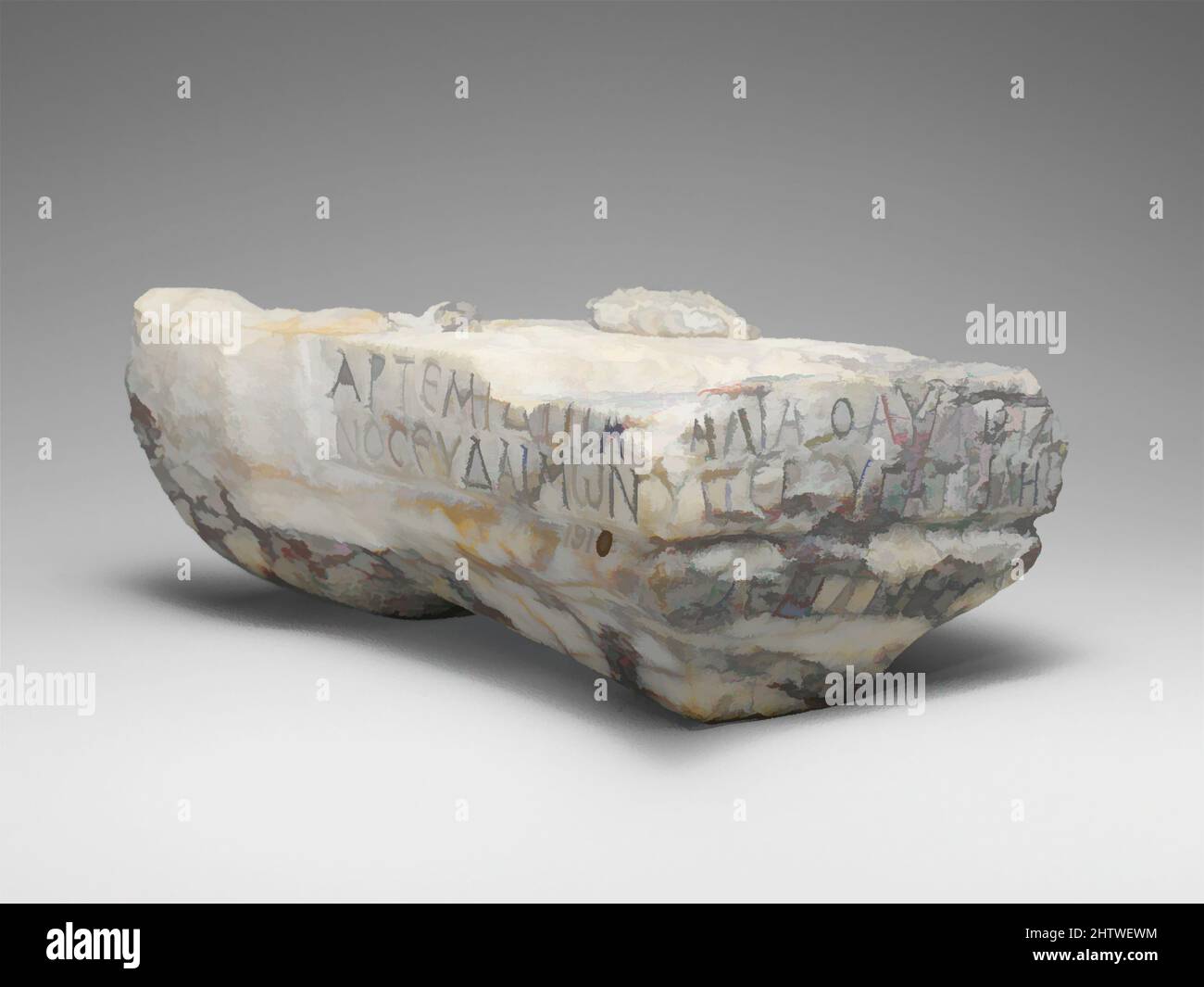 Art inspired by Inscribed marble base, Imperial, 2nd century A.D ...