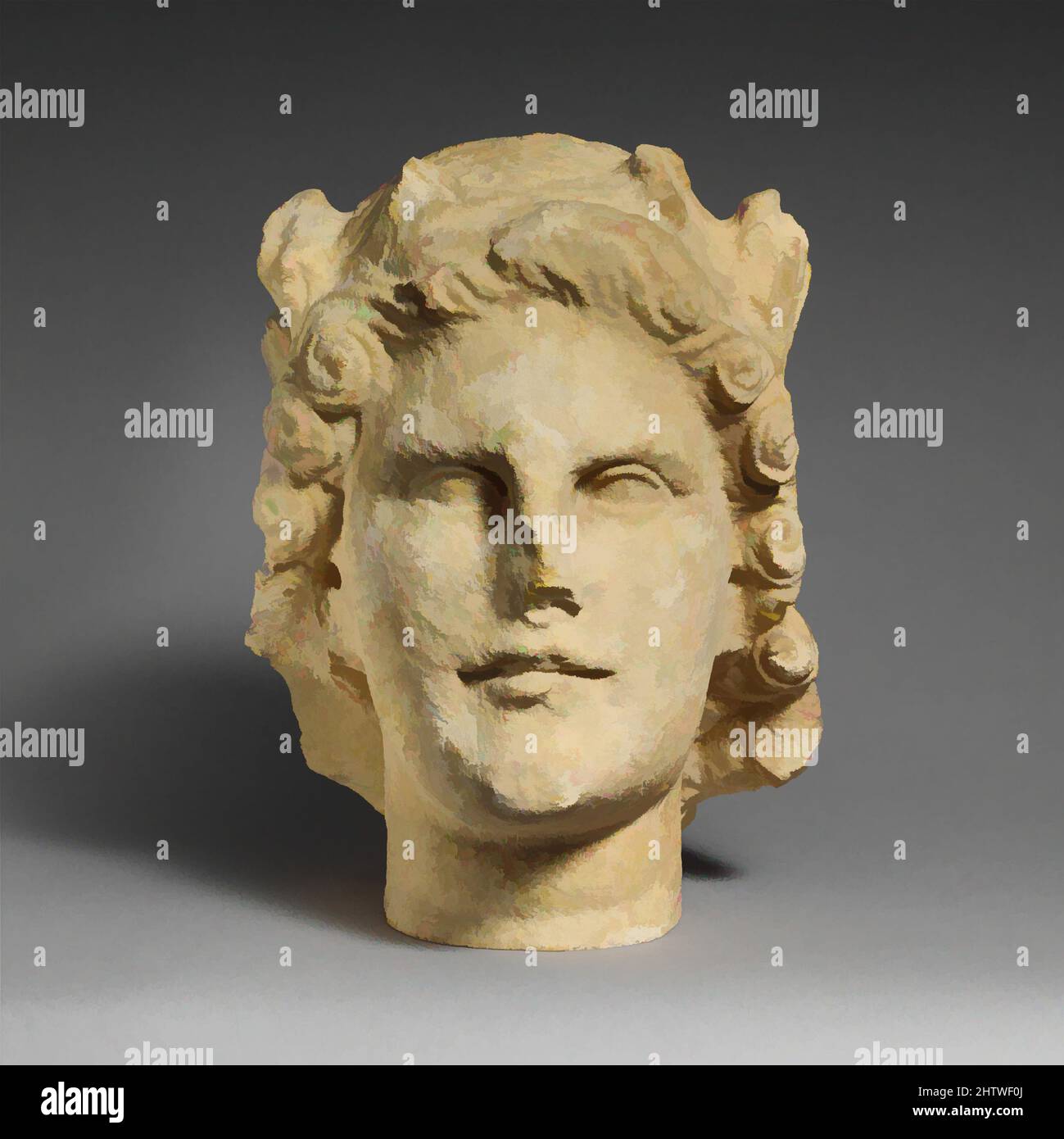Art inspired by Limestone head of Apollo, Hellenistic, 3rd–1st century ...
